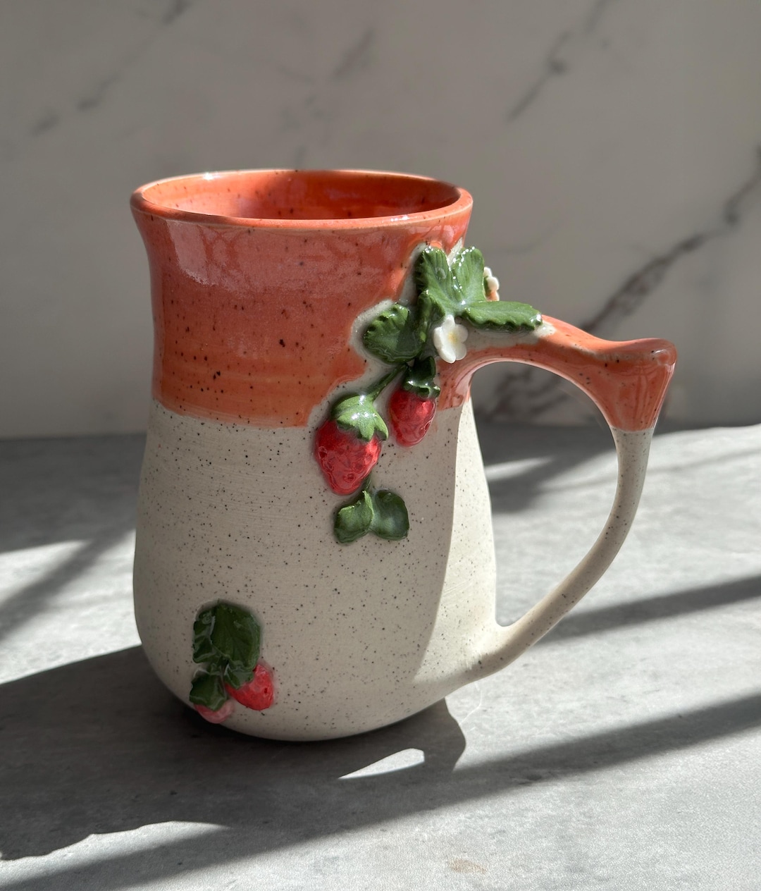 Preorder Handmade Strawberry Mug and Plate Set: Pink Glazed Porcelain ...