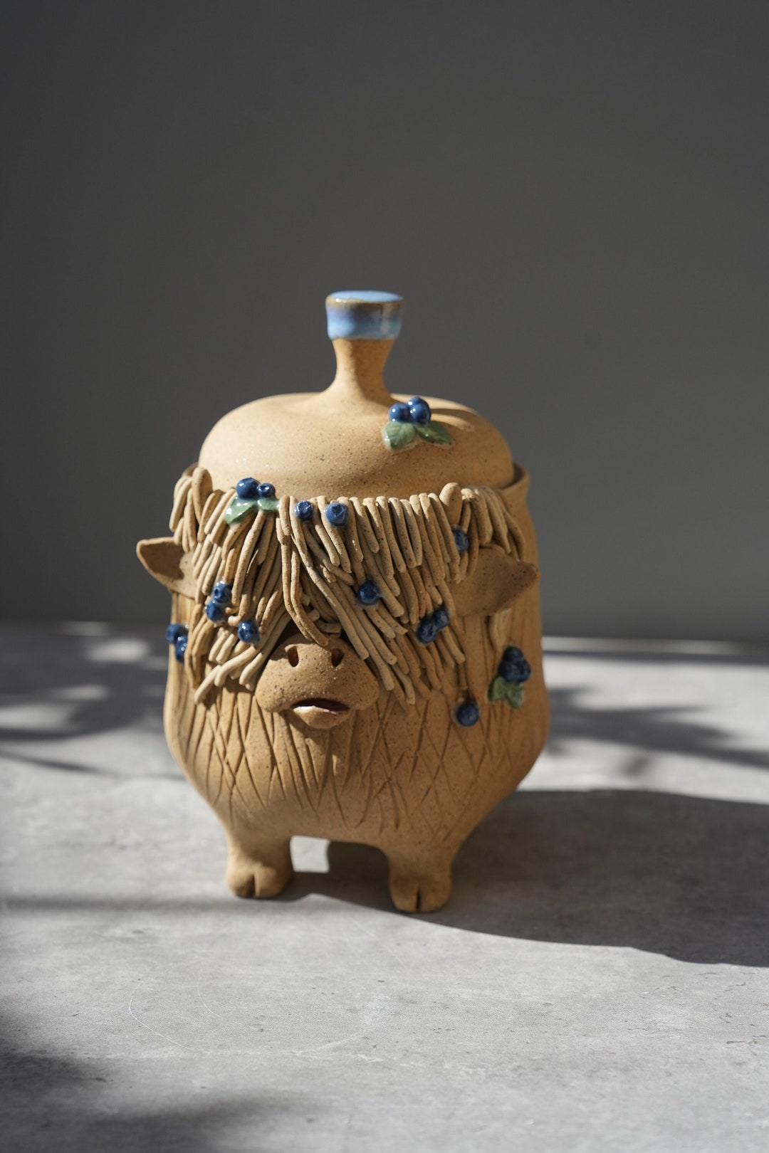 Preorder Highland Cow Jar/ Cow Ceramic Pot/blueberry Cow/ Ceramic ...
