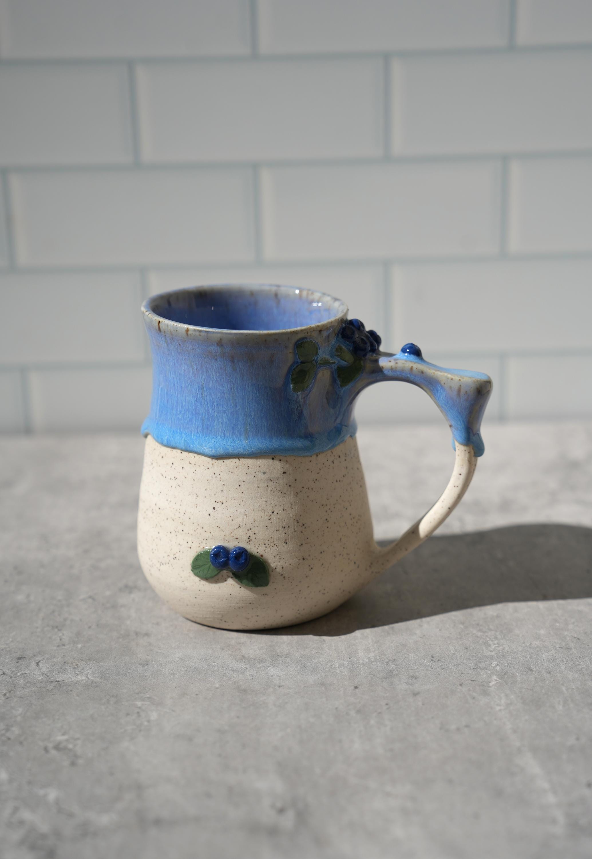 Preorder Handmade Blueberry Mug and Saucer - Etsy