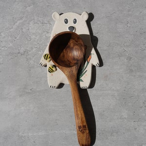 Bear Spoon Rest / Ceramic Spoon Rest / Bear Kitchen Utensil Spoon Rest ...