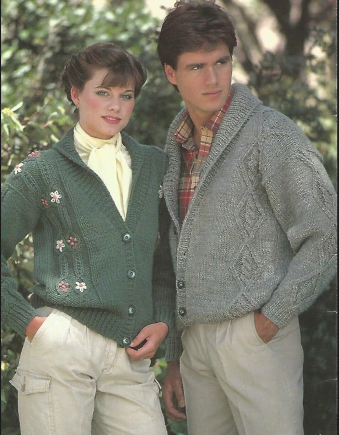 Knit Men and Womans Country Cardigans /OhhhMama/ frente estampado con ...