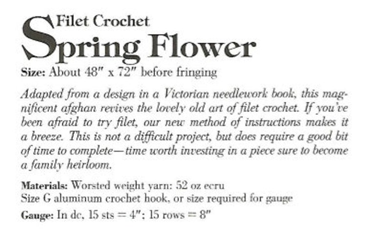 Afghan Crochet Filet Spring Flower /family Heirloom/ Throw Blanket Bed ...