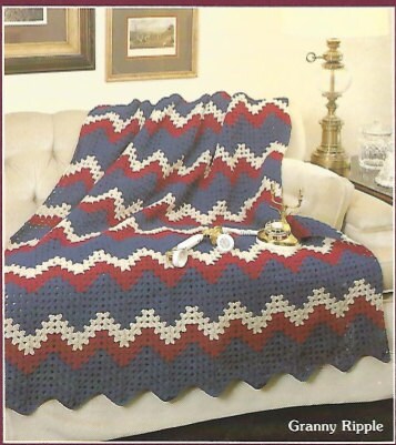Crochet Granny Ripple Afghan Throw Blanket Bed Cover Lap Blanket ...