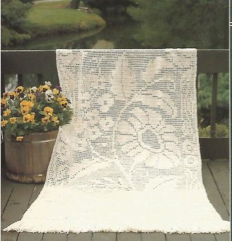 Afghan Crochet Filet Spring Flower /family Heirloom/ Throw Blanket Bed ...