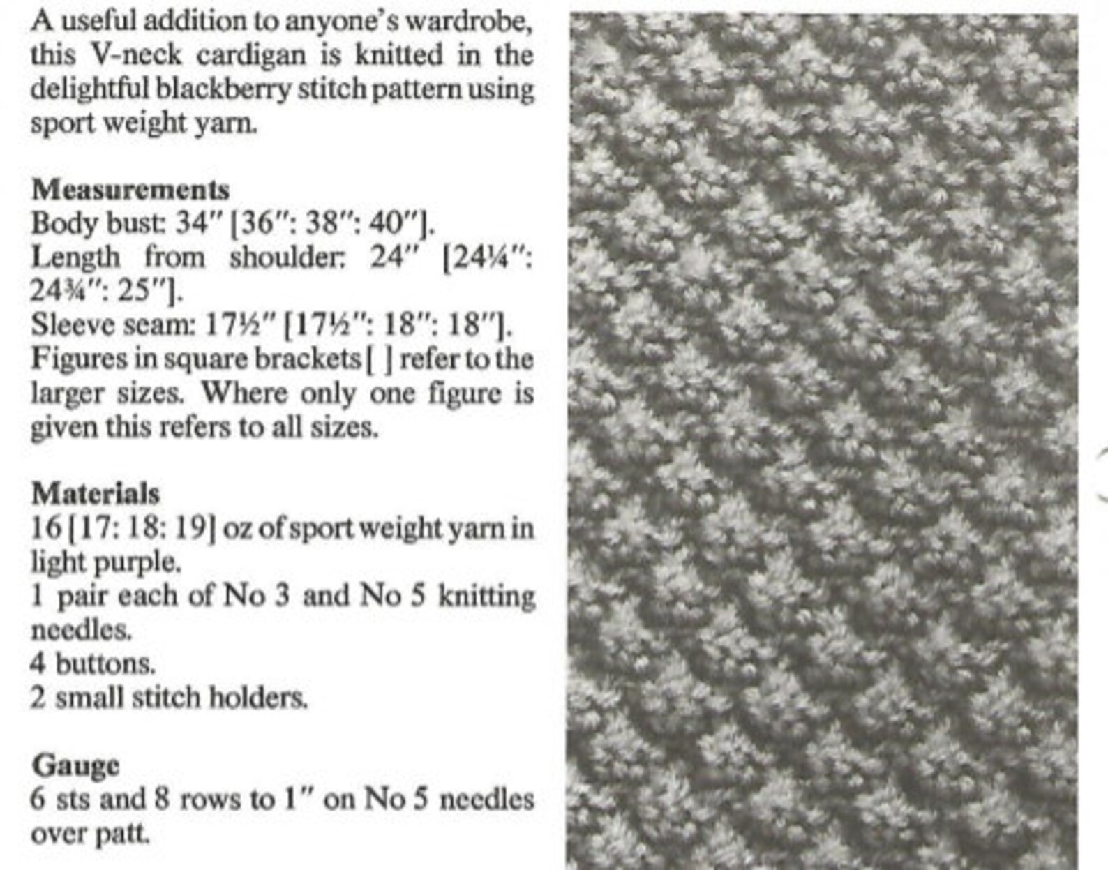 Knit Womans Blackberry Stitch V Neck Buttoned Front Long - Etsy