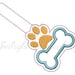 Set of 4 Paw Print Key Fob Embroidery Designs, in the Hoop Key Fob ...