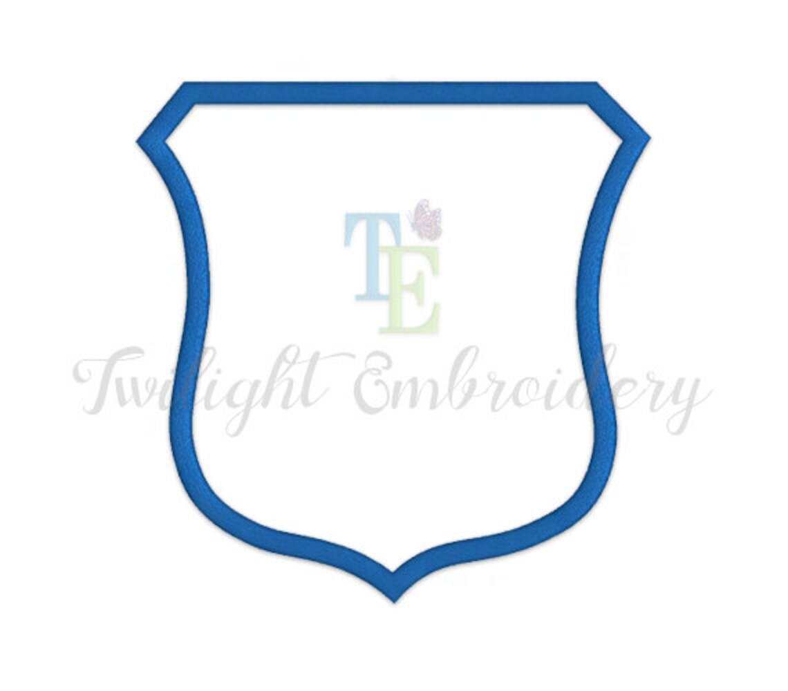 Set of 2 Shield Applique Machine Embroidery Designs Crest | Etsy