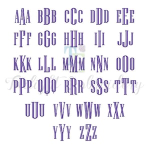 Formal Machine Embroidery Monogram Font, Boy Embroidery Monogram in 5 ...