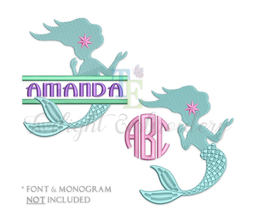 Set of 2 Mermaid Machine Embroidery Designs INSTANT DOWNLOAD - Etsy