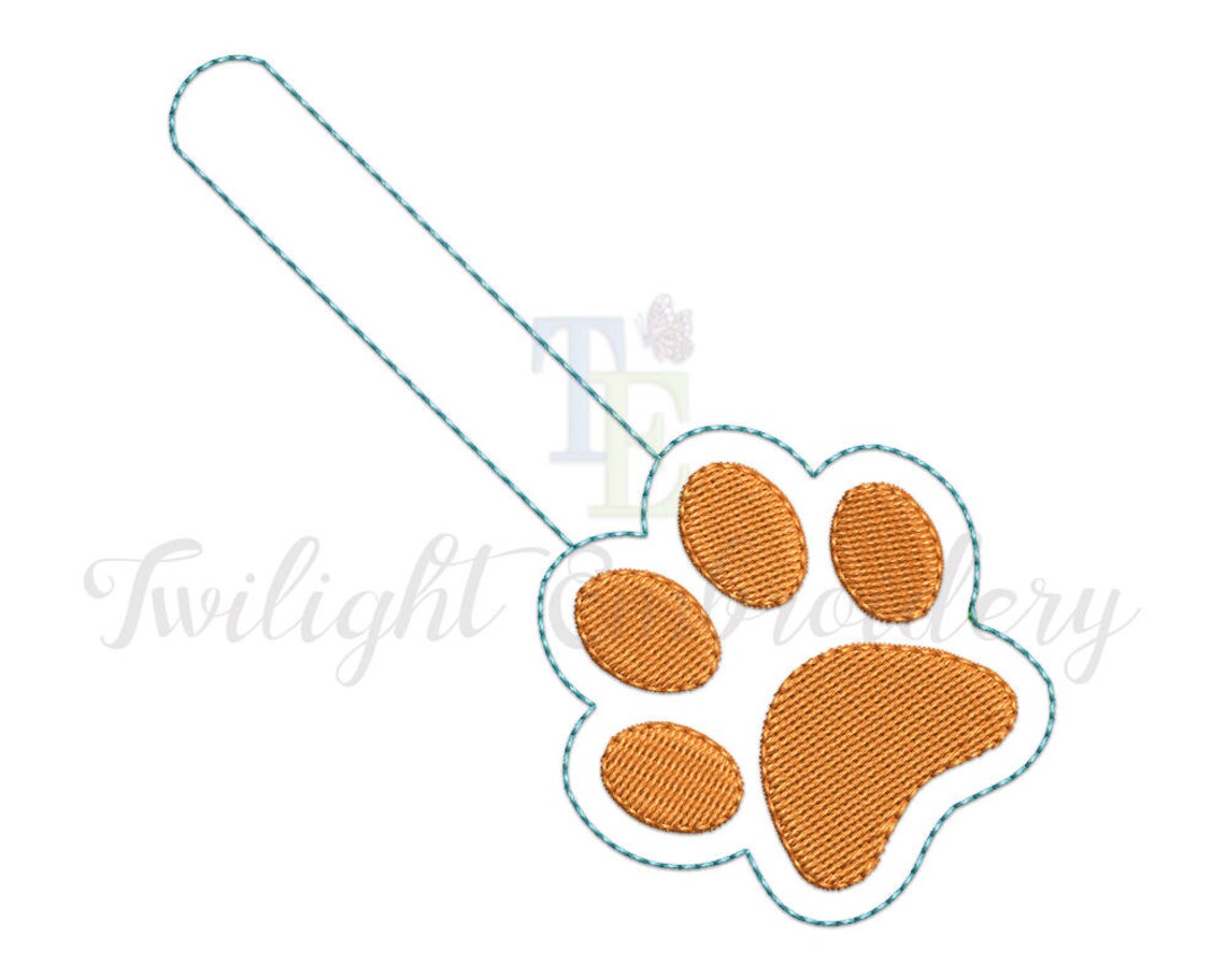 Set of 4 Paw Print Key Fob Embroidery Designs in the Hoop Key - Etsy