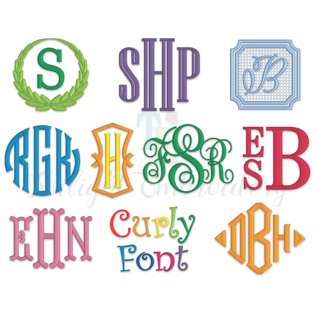 Embroidery Fonts Bundle Machine Embroidery Monogram Fonts Machine ...