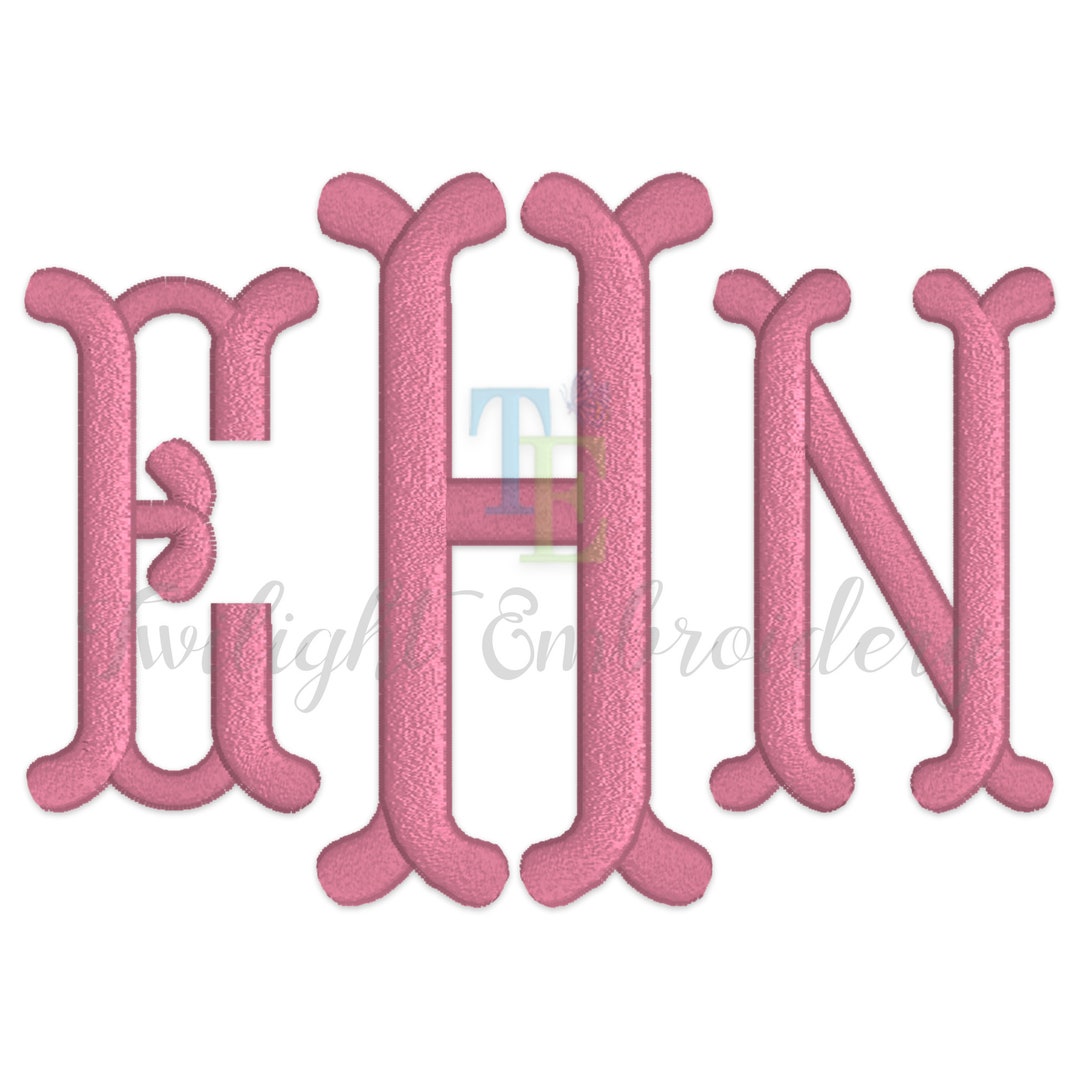 Fishtail Machine Embroidery Monogram Font in 6 Sizes INSTANT DOWNLOAD ...