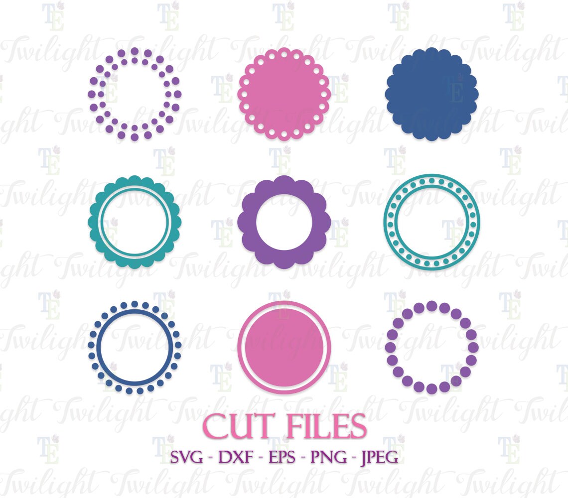 Circle Monogram Frames SVG, Circle Frames Cut Files, Circle Frames DXF ...