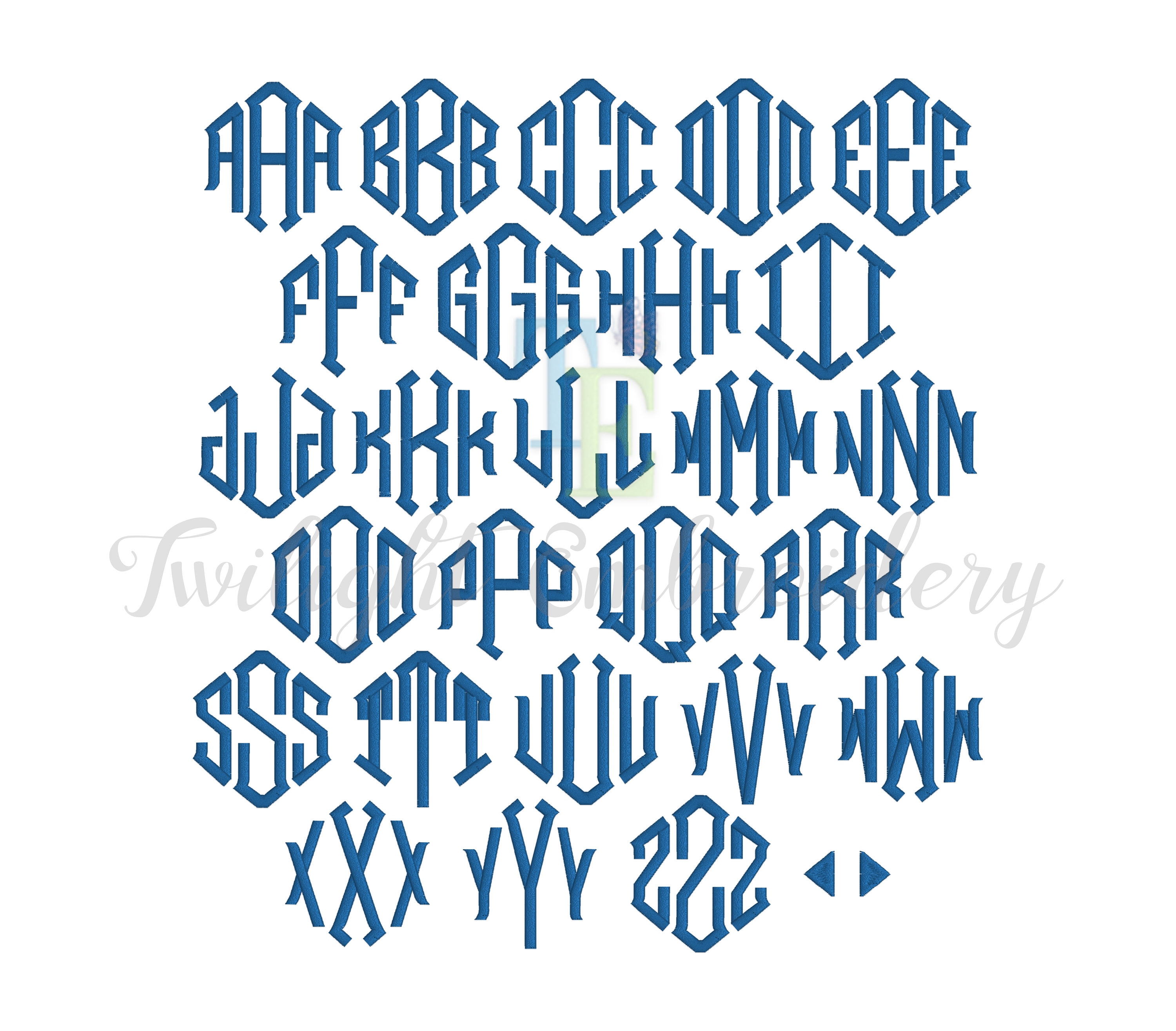 Diamond Machine Embroidery Monogram Font Boy Embroidery - Etsy