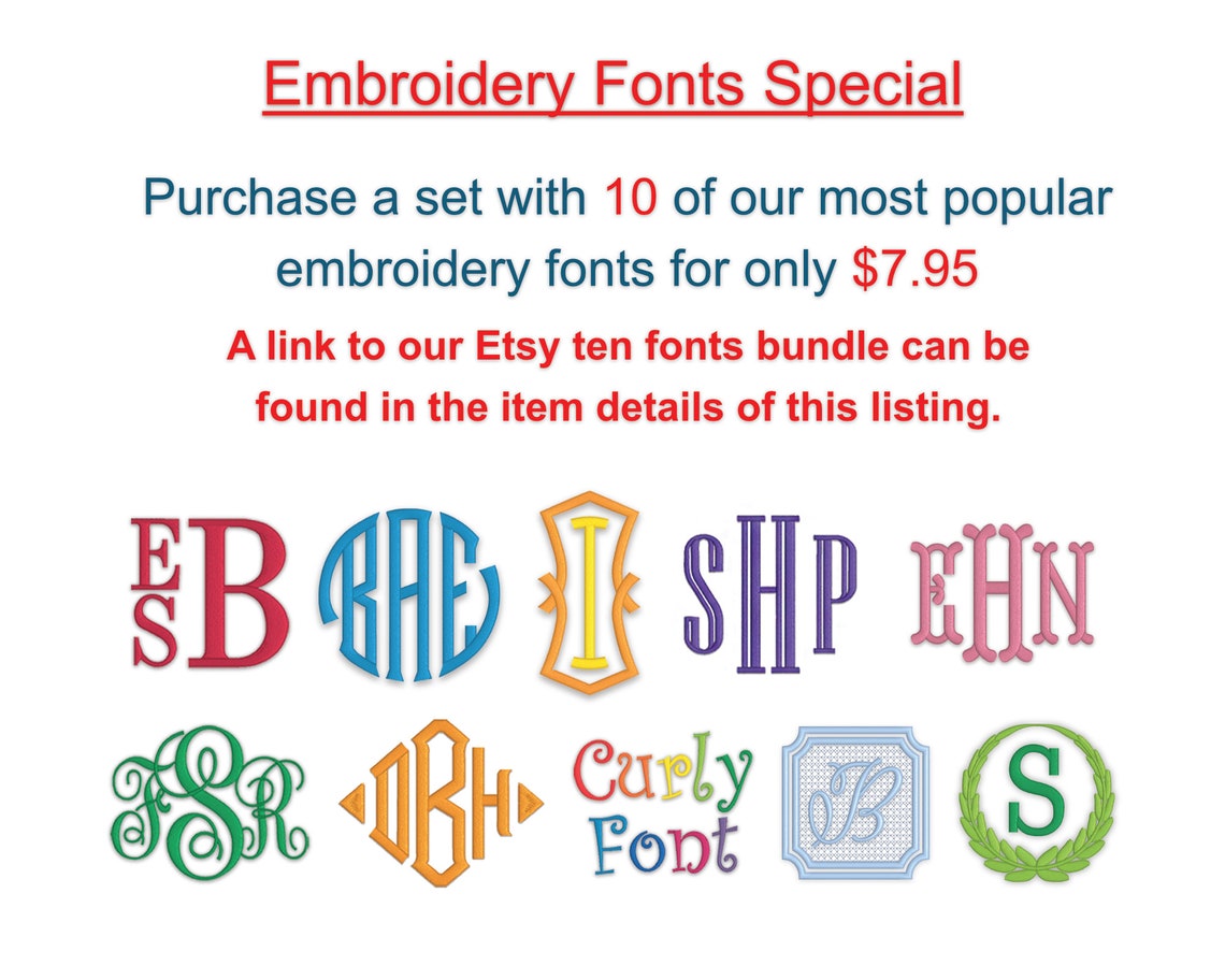 Embossed Machine Embroidery Monogram Font Knock Down Machine - Etsy ...