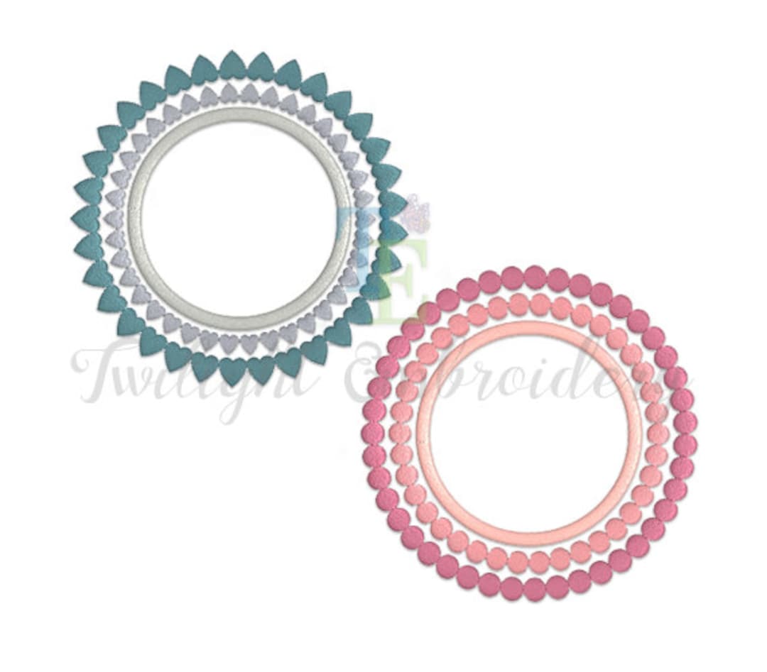 Set of 2 Machine Embroidery Frames, Embroidery Monogram Frame Designs ...