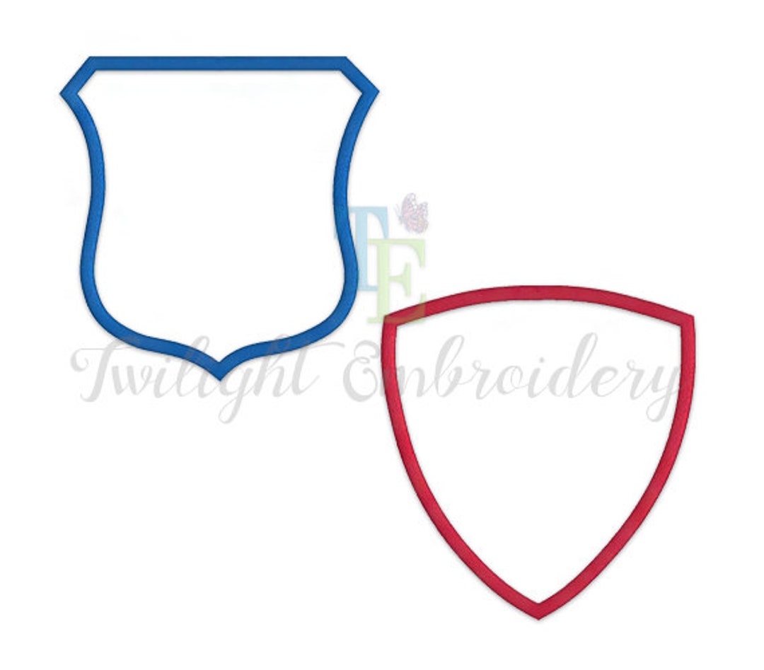 Set of 2 Shield Applique Machine Embroidery Designs, Crest Machine ...