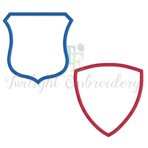 Set of 2 Shield Applique Machine Embroidery Designs Crest - Etsy