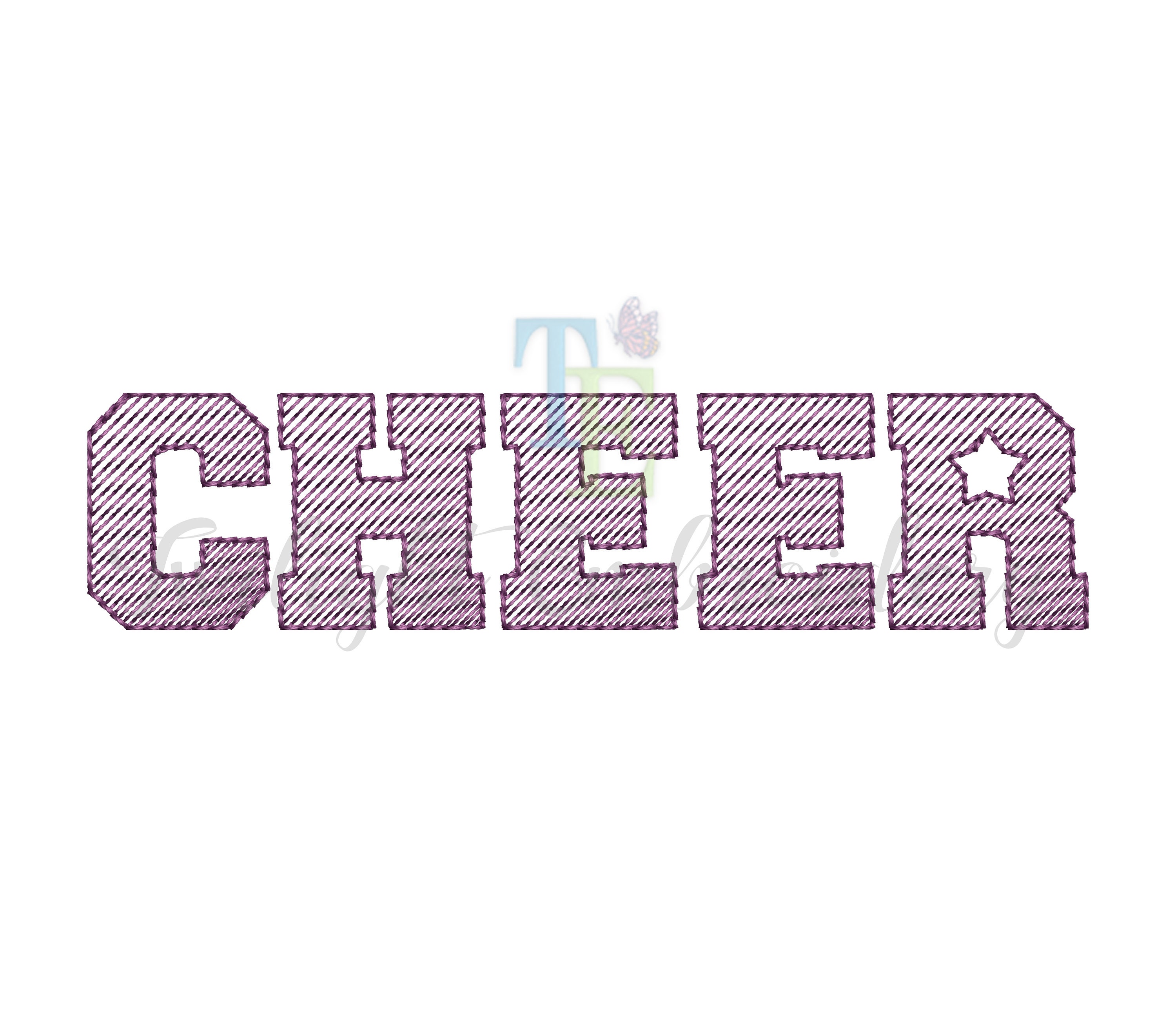 Set of 3 Cheerleader and Megaphone Quick Stitch Embroidery Designs ...