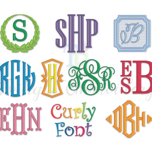 Embroidery Fonts Bundle Machine Embroidery Monogram Fonts - Etsy