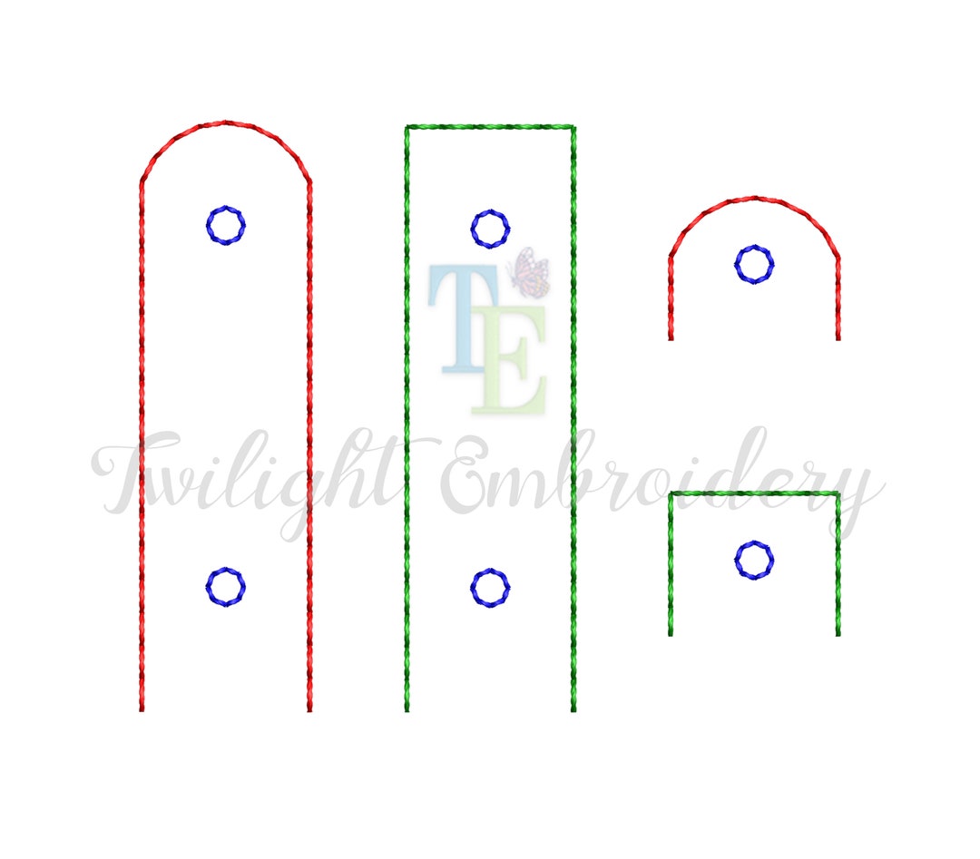 Set of 4 Key Fob Snap and Eyelet Tabs TOP ONLY Machine Embroidery ...