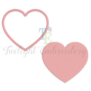Set of 2 Heart Machine Embroidery Designs Heart Applique Machine ...
