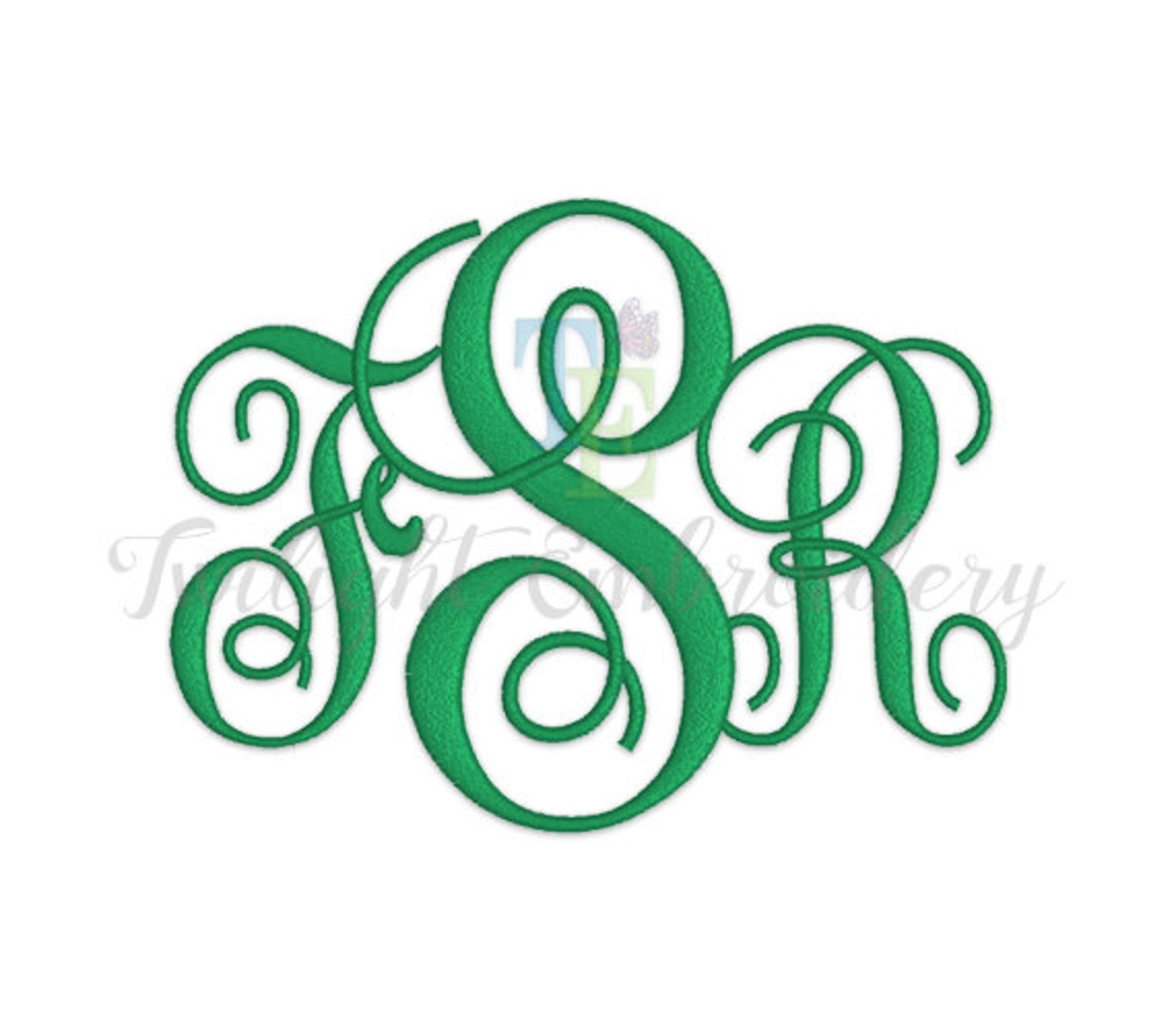 Interlocking Monogram Embroidery Font Machine Embroidery - Etsy
