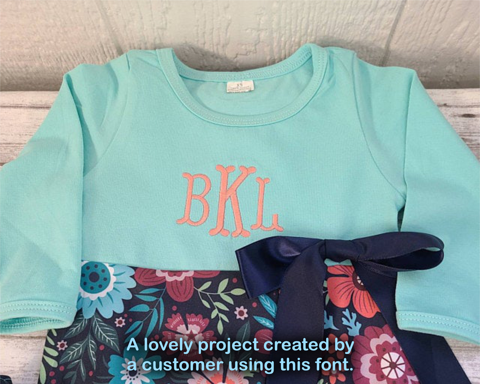 Fishtail Machine Embroidery Monogram Font in 6 Sizes INSTANT - Etsy