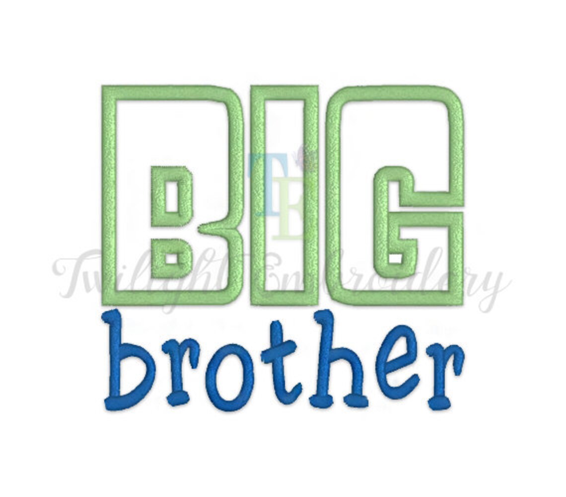 Set of 2 Big Brother Applique Machine Embroidery Designs - Etsy