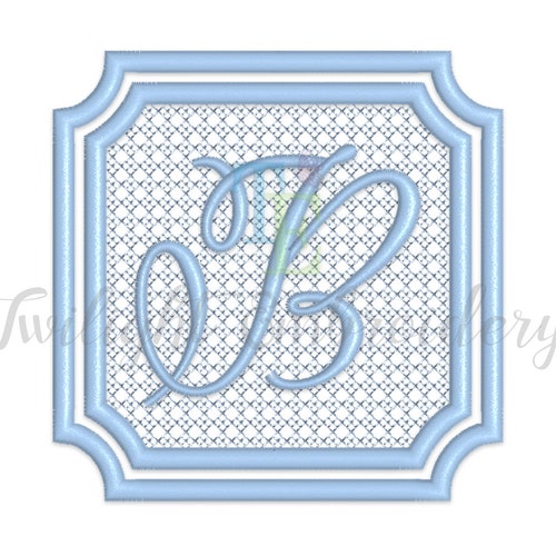 Embossed Embroidery Monogram Frame Instant Download - Etsy