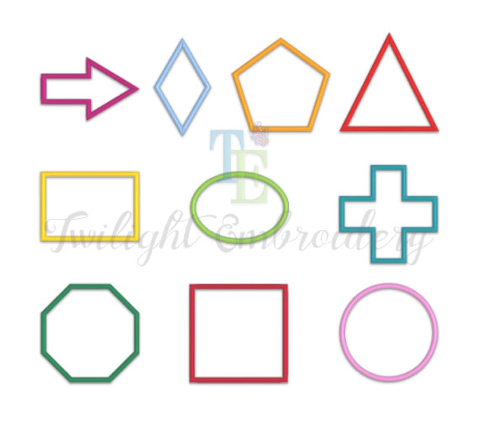 Set of 10 Shapes Applique Machine Embroidery Designs Circle Applique ...