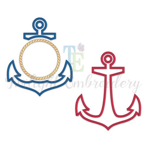 Anchor and Rope Embroidery Design Instant Download - Etsy