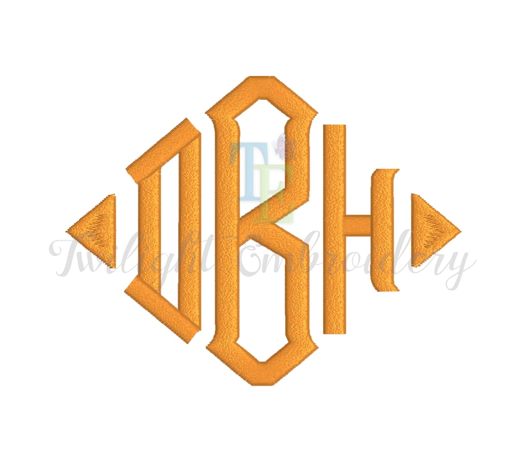 Diamond Machine Embroidery Monogram Font, Boy Embroidery Monogram in 4 ...