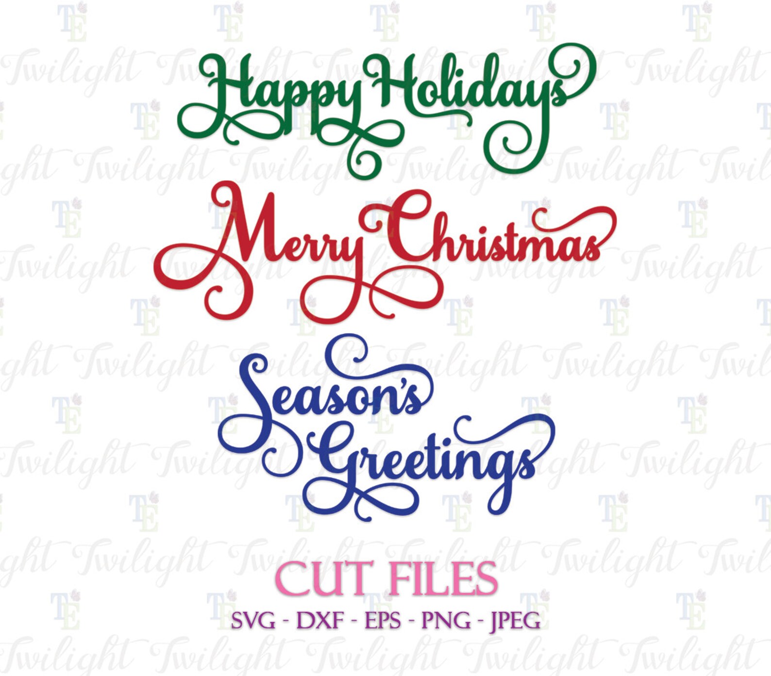 Merry Christmas Cut Files Happy Holidays Cut Files Seasons - Etsy