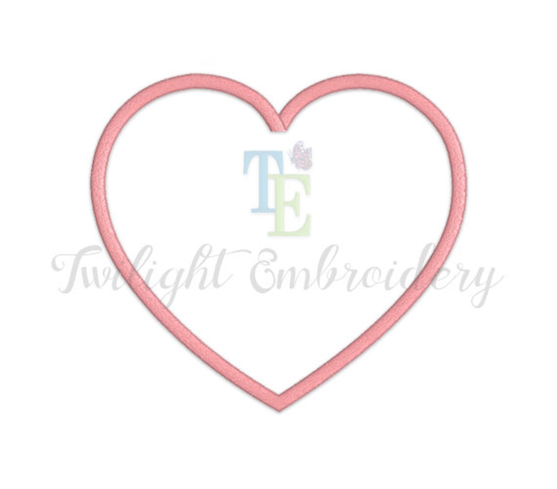 Set of 2 Heart Machine Embroidery Designs Heart Applique Machine ...