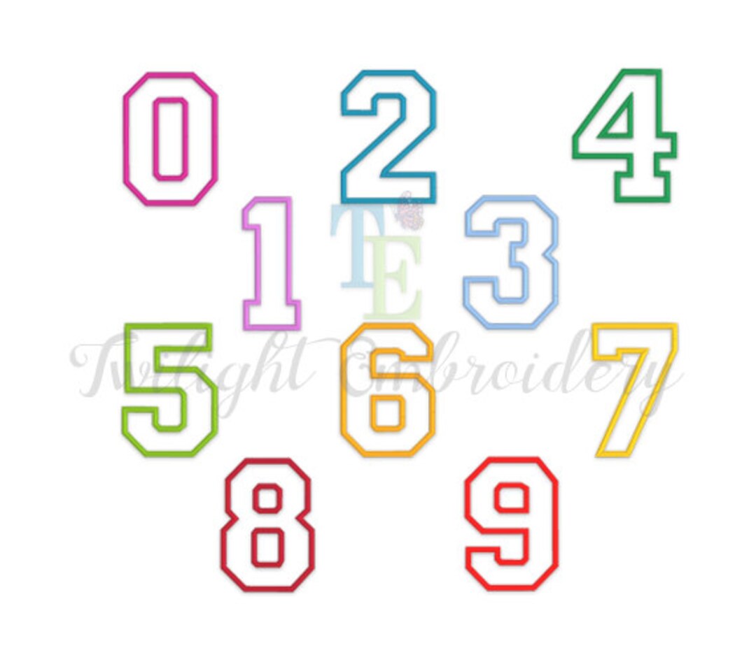 Set of 10 Applique Numbers Machine Embroidery Designs, Embroidery ...