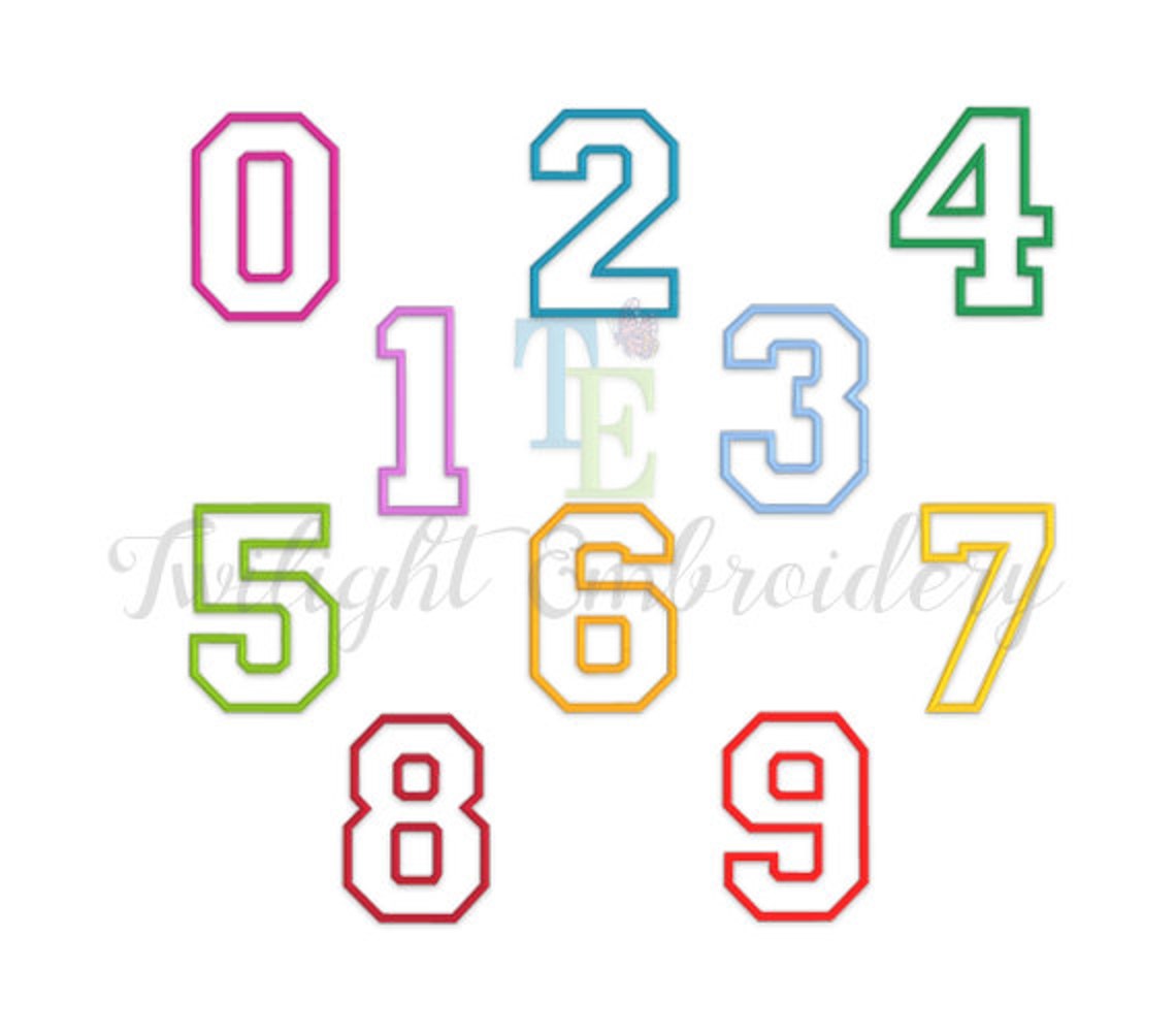 Set of 10 Applique Numbers Machine Embroidery Designs, Embroidery ...