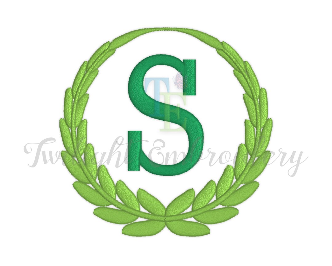 Wreath Machine Embroidery Monogram Font Wreath Machine Embroidery ...