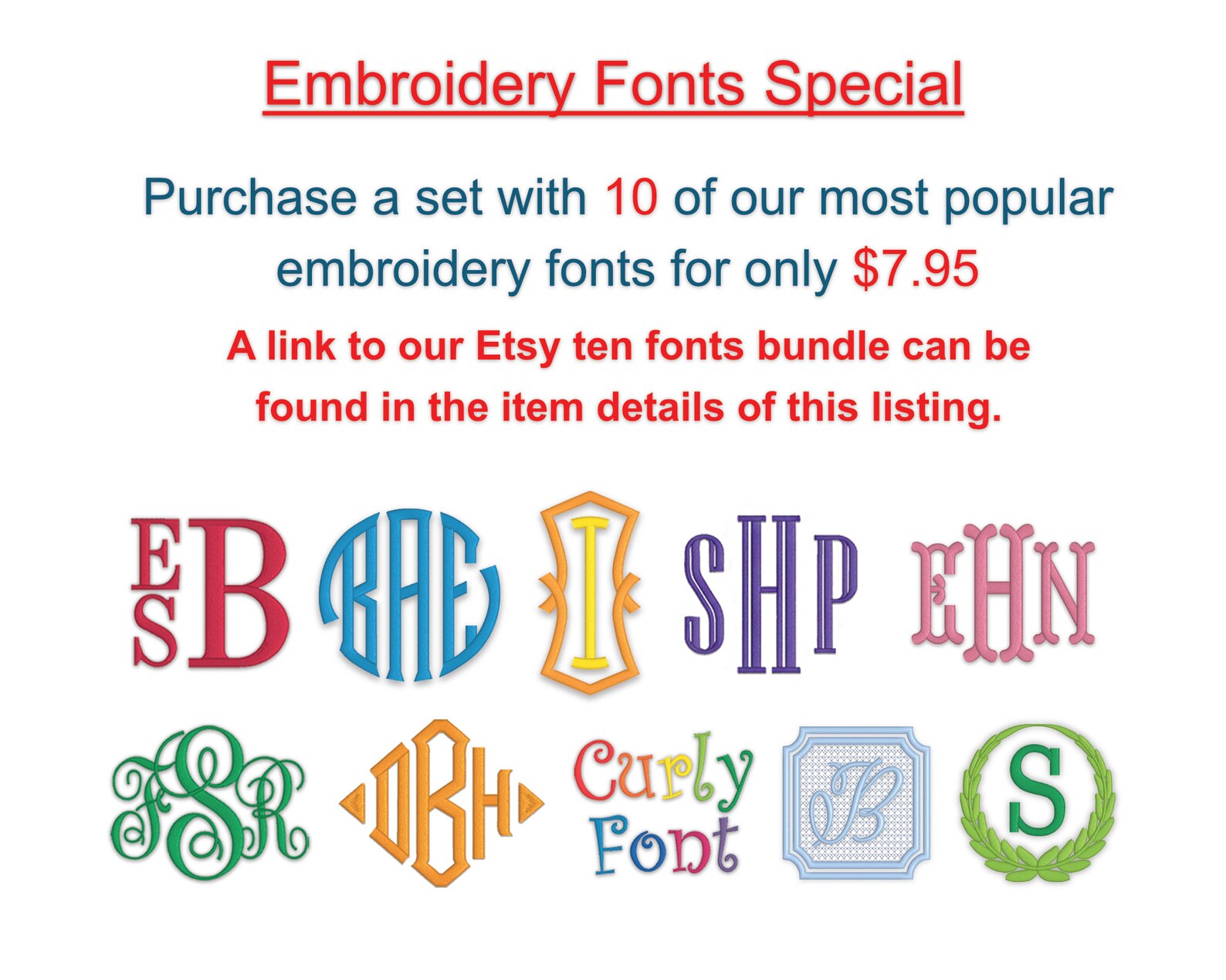 Curly Embroidery Font Machine Embroidery Curly Font in 6 Sizes INSTANT ...