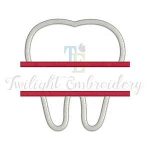 Set of 4 Tooth Applique Embroidery Designs Tooth Machine Embroidery ...
