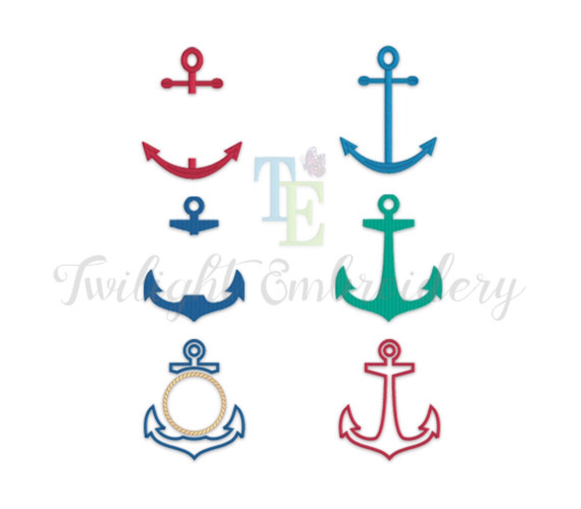 Set of 6 Anchor Machine Embroidery Designs Anchor Embroidery - Etsy