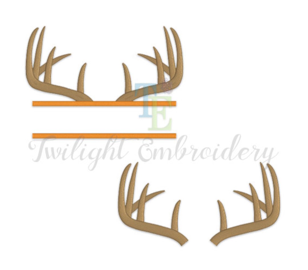Set of 2 Deer Antlers Machine Embroidery Designs, Horns Machine ...