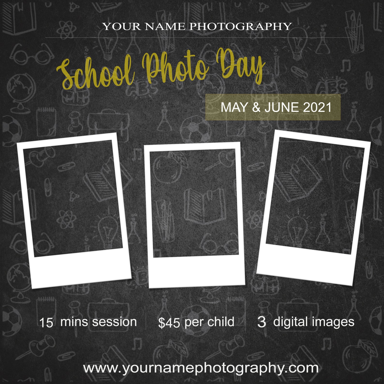 School Photo Day Template, School Picture Day Marketing Board, School ...
