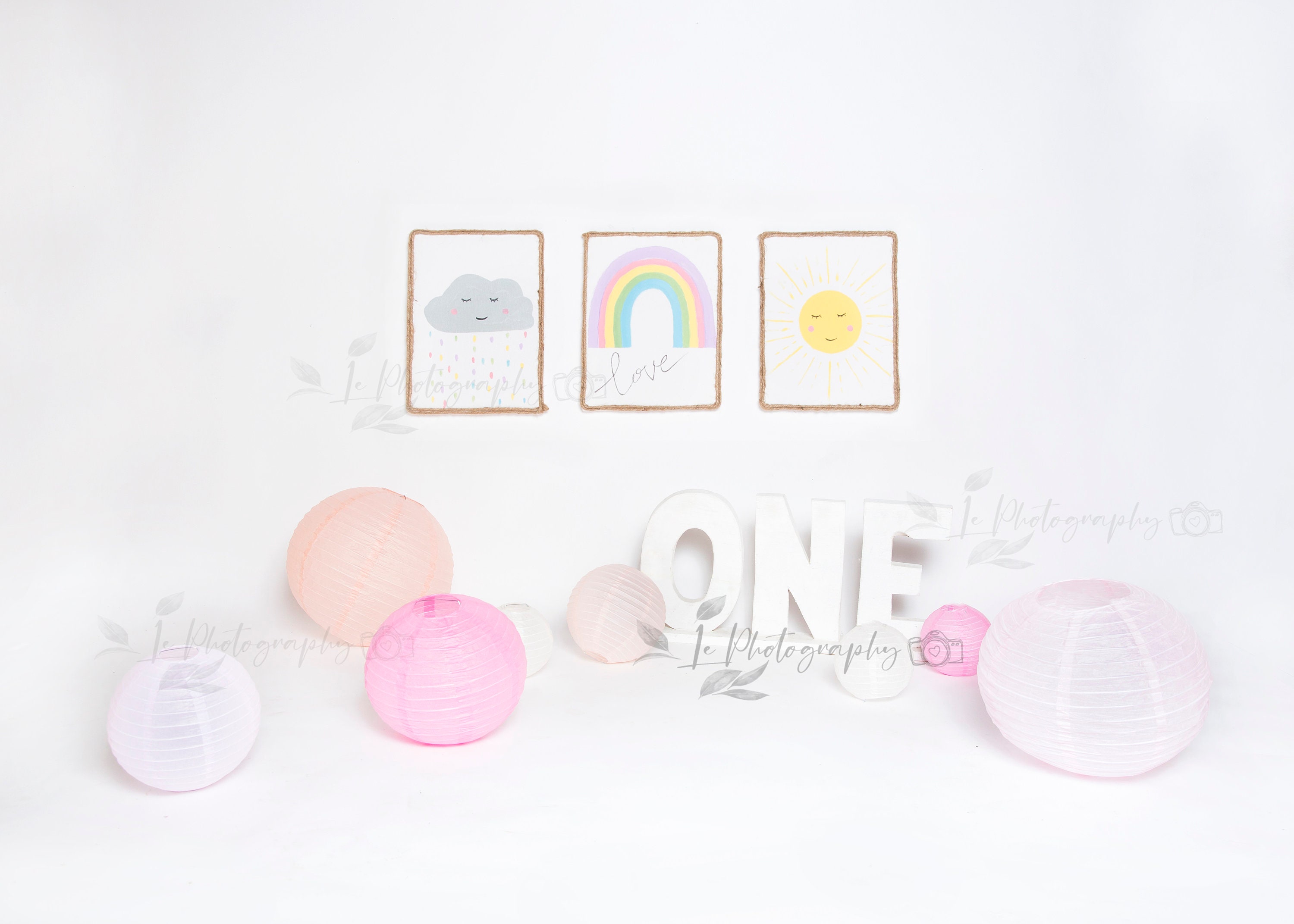 Girl Birthday Digital Backdrops, One Year Birthday, Birthday Backdrop ...