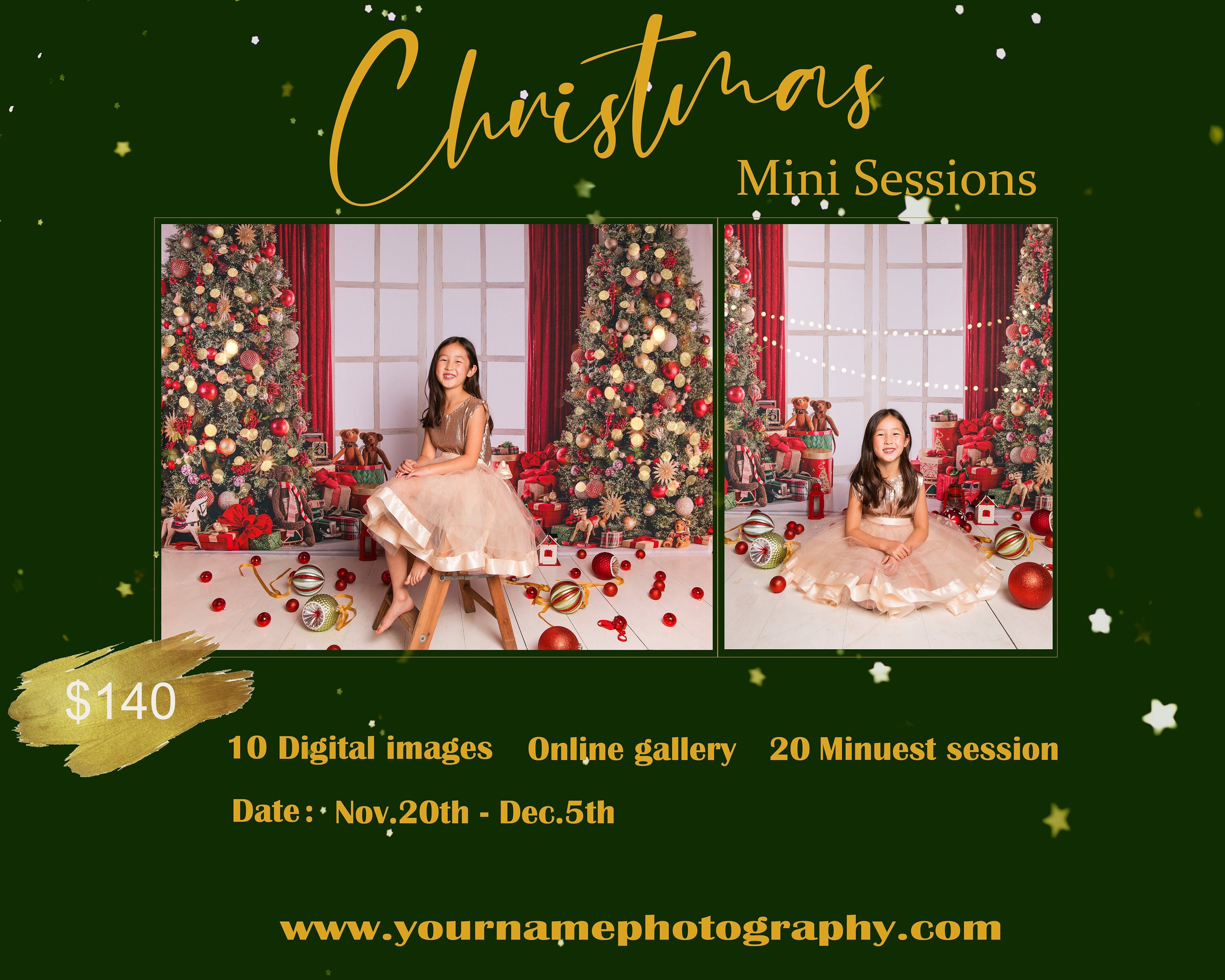 Two Christmas Mini Session Templates Christmas Mini Session - Etsy