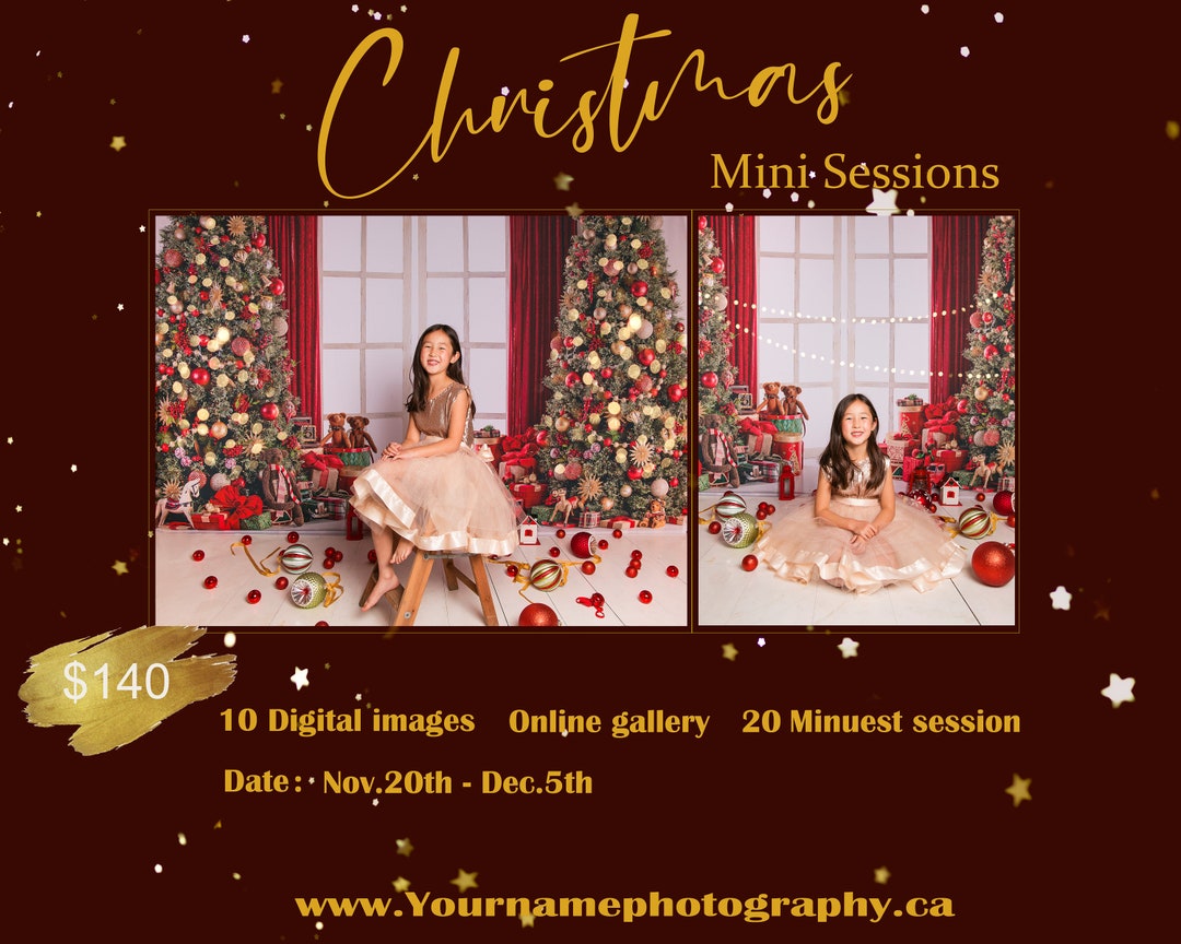 Two Christmas Mini Session Templates, Christmas Mini Session Template ...