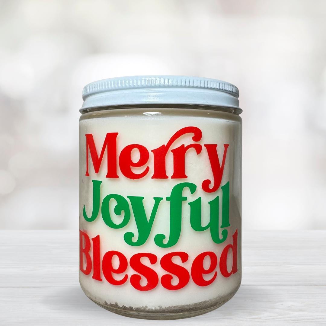 Merry Joyful Blessed Christmas Candle - Mulled Cider Candle - Apple ...