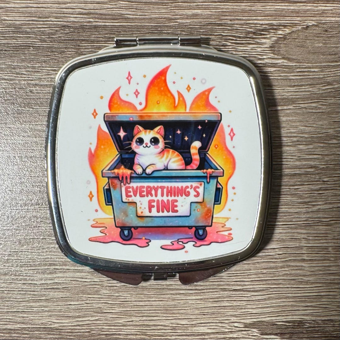 Everything's Fine Compact Mirror - Funny Compact Mirror - Gift for Her ...