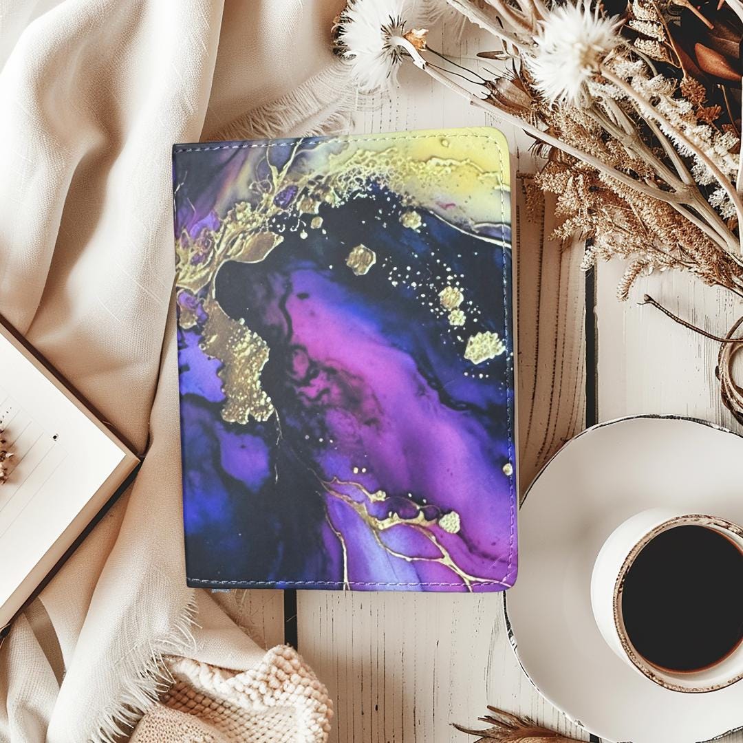 Purple and Gold Marble Swirl Journal - Writing Journal - Writers Gift ...