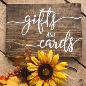 Gifts and Cards, Hand Painted Wood Sign, Wedding Decor, Gift Table Sign ...